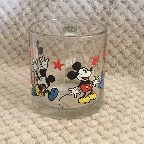 Disney | Kitchen | Rare Disney Glass Mug 4 Mickey Mouse Reactions With ...
